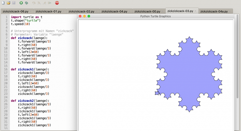 DigitechAG 22.5. Python Turtle Unterprogramme - Station Weißwasser